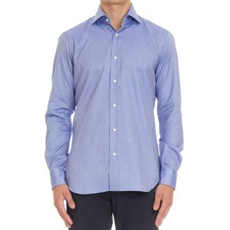 Barba Homme, Chemises, Bleu, Taille: 2XL Chemise en Coton Bleu Clair Sur Mesure