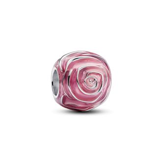 Pandora Moments Rosafarbene Bl&uuml;hende Rose Charm aus Sterling Silber, Kompatibel Moments Armb&auml;ndern, 793212C01