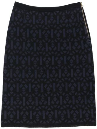 Marni jupe &agrave; motif g&eacute;om&eacute;trique (ann&eacute;es 2000) - Bleu