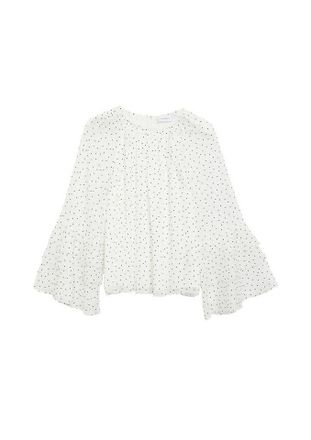 Comma Langarmbluse Bluse Chiffonbluse mit Mini Polka Dots