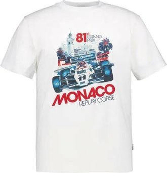 Replay Herren T-Shirts beige Baumwolle