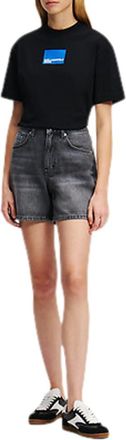 Karl Lagerfeld Karl Lagerfeld Jeans, Damen, High Rise Denim Short, Regular Fit, Verwaschenes Grau, 24