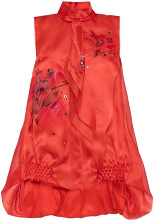 Shiatzy Chen Top mit Blumen-Print - Rot