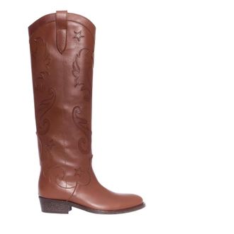 Via Roma 15 Leder Cowboy Stiefel - - Shoes - Damen - Braun - 37 1/2 EU