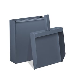 Relaxdays Ascheeimer mit Schaufel, Stahl, Aschek&uuml;bel f&uuml;r Kamin & Ofen, HxBxT: 35,5 x 23 x 9 cm, Ascheschaufel, anthrazit