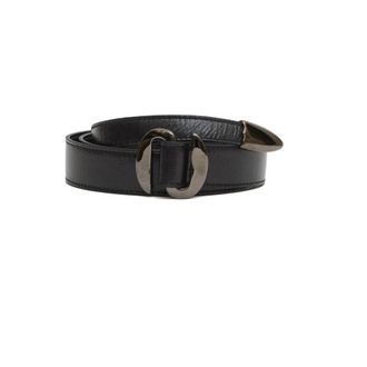 Orciani Runder Silberner Schwarzer Lederg&uuml;rtel - - Accessories - Damen - Schwarzk - 85 CM