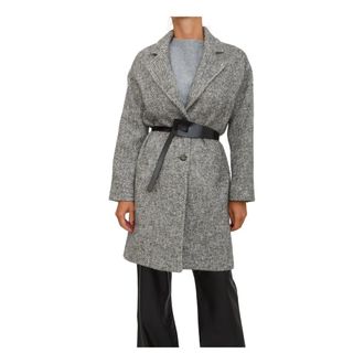 Liu Jo Femme, Manteaux, Gris, Taille: 34 FR Belted Coat