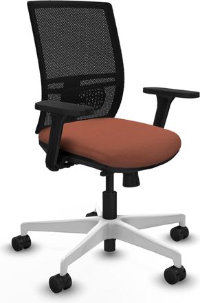 Piqueras y Crespo Yunquera verstellbarer Lendenstuhl mit 3D-Armlehnen, ausgestattet mit Syncro/Traslack und Schneideschaum, mit Rollen von 65 mm, Nylon, Schwarz/Braun