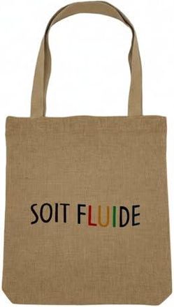 Fabulous Sac Shopping Tote Bag Aspect Lin - Soit Fluide LGBTQ+ Gay Lesbien Genre Pride - Sac de Courses Toile Epaisse 360g Beige Naturel Cabas Port&eacute; Epaule Sol