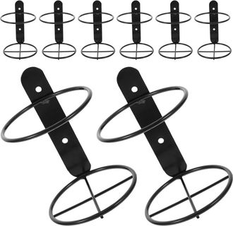 Holibanna IWOWHERO 8 St&uuml;ck Schwarzes Wand weinregal aus Metall Einzelner Flaschenhalter Robustes Weinflaschen aufbewahrungssystem Platzsparend Elegante Wandmont