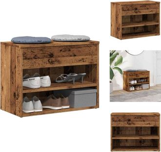 vidaXL Vidaxl - Schuhbank Altholz-Optik 60x30x45 cm Holzwerkstoff - Schuhbank - Schuhb&auml;nke - Flurbank - Dielenbank