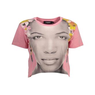 Desigual Kurz&auml;rmeliges Baumwoll-T-Shirt - - Tops - Damen - Rosa - XL