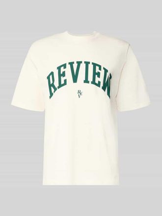 Review T-Shirt mit Label-Print und Rundhalsausschnitt