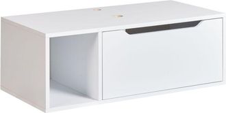 Beliani Beliani - Hänge Waschbeckenunterschrank Weiß MDP-Platte 80x40 cm mit Klappe Regal Modern Bad-Unterschrank für Aufsatzwaschbecken Schmal Wandmontage