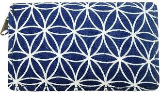 Panasiam Portefeuille Geometrix | Porte-monnaie en coton | 2 tailles | Purse Wallet | vegan & fair, fleur de vie foncé, 20x10cm