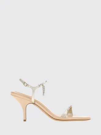 Chlo&eacute; Sandales Zia en cuir dagneau avec strass et talon aiguille haut