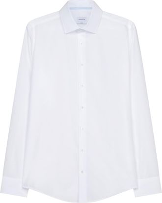 Seidensticker Herren Business-Hemd - Extra Slim Fit - Bügelfrei - Kent-Kragen - Langarm - Patch - 100% Baumwolle, Weiß, 36 EU