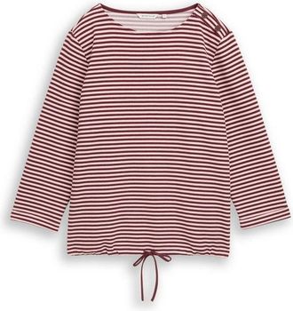 Tom Tailor 3/4-Arm-Shirt T-Shirt (im Einserpack) Langarmshirt mit Knopf-Details
