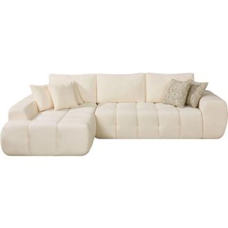 Habitat et Jardin Ecksofa links, Stoff, Bubble-Stil Sidonie - 4-Sitzer - Beige