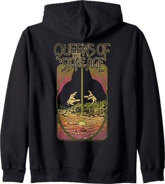 Queens Of The Stone Age Offiziell Queens of The Stone Age Logo Band Rock Retro Kapuzenjacke