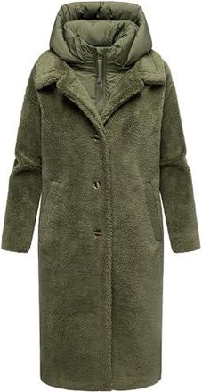 Navahoo Manteau chaud en peluche en Teddyfleece pour femme avec col d&eacute;tachable et matelass&eacute; Teddyzauber 14, tailles XS-3XL, 3XL