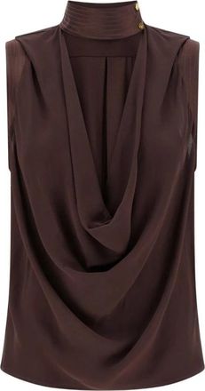 Elisabetta Franchi Femme, Blouses et Chemises, Brun, Taille: 42 FR Chemises