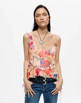 Desigual T-shirt Desigual con&ccedil;u par Mr. Christian Lacroix au coloris orange