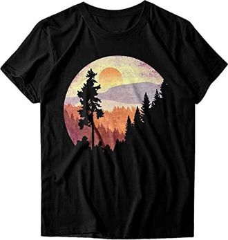 Generic T-shirt d&eacute;t&eacute; &agrave; manches courtes pour femme - T-shirt basique &agrave; manches courtes - Haut d&eacute;t&eacute; tendance pour femme et adolescente - Haut basique, Noir, XXL