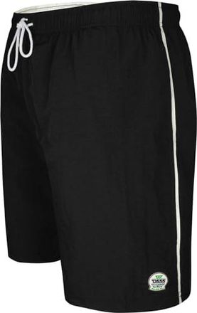 D555 Duke D555 Yarrow Short de bain doublé en maille pour homme Grande taille, Noir, 4XL