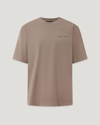 Belstaff T-shirt Competition Momentum Pour Homme Spray Treatment Heavyweight Jersey Brun Asphalte 2xl