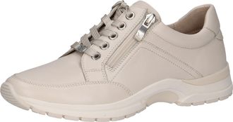 Caprice Damen Sneaker flach aus Leder mit Reißverschluss, Elfenbein (Offwhite Soft), 39 EU