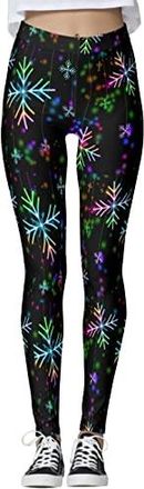 Generic Legging de sport pour femme avec imprim&eacute; de No&euml;l personnalis&eacute; pour course &agrave; pied, P&egrave;re No&euml;l, Pilates, f&ecirc;te, bonhomme de neige, Noir, XXL