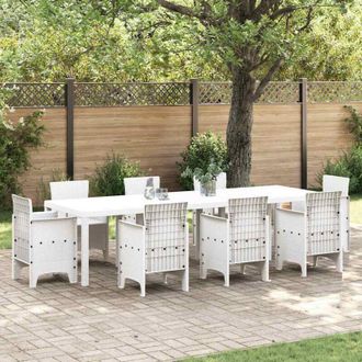 vidaXL Gartentisch Wei&szlig; 300 x 100 x 73 cm Poly-Rattan Vidaxl
