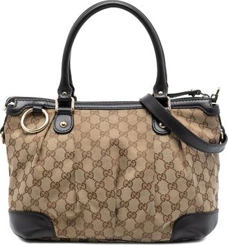 Gucci Hobo Bags - GG Canvas Sukey Satchel - Gr. unisize - in Braun - f&uuml;r Damen