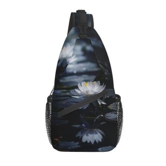 AOOEDM Lotus Sling Bag Casual Crossbody Flower Shoulder Bag Rucksack Chest Daypack für Outdoor Beach