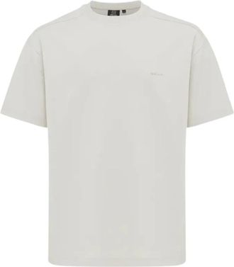 Genti Homme, Tops, Blanc, Taille: M T-shirt en coton coupe d&eacute;contract&eacute;e