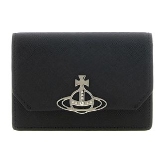 Vivienne Westwood Porte-cartes en cuir Orb - Femme - Accessoires - Noir - Taille: ONE Size