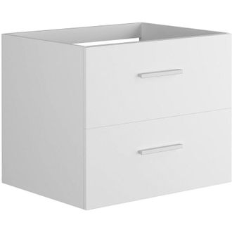 Vente-Unique Vente-Unique - Meuble sous vasque suspendu 60 cm - Mdf blanc stratifi&eacute; - 2 tiroirs coulissants soft close - &Eacute;co-responsable fabriqu&eacute; en Europe