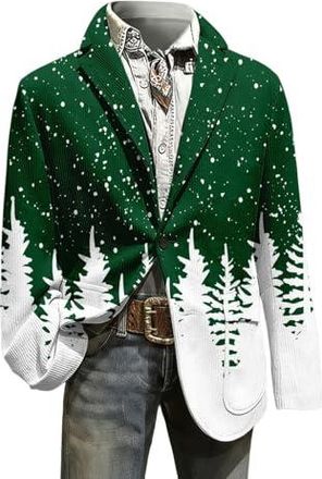 Generic Blazer intelligent en velours côtelé pour homme - Coupe ajustée - Couleur unie - Léger - Avec poches - Couleur unie - Manches longues - Boutonnage sim