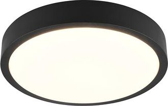 Trio Leuchten Deckenleuchte Iseo 647410102, Holz Schwarz, Schirm Kunststoff weiß, inkl. 24 Watt LED, Switch Dimmer