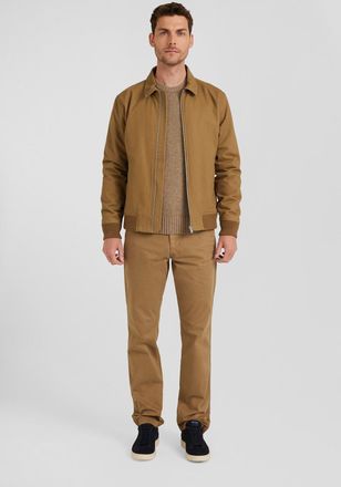 Eden Park Blouson Zipp&eacute; &Agrave; Col Chemise En Gabardine De Coton Noisette