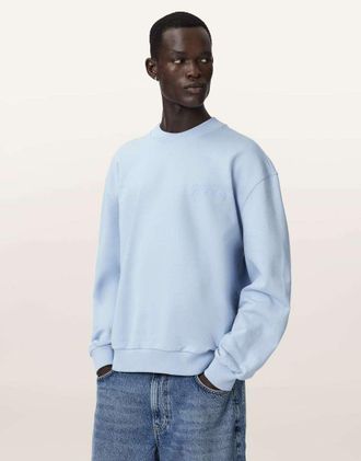 AllSaints Odyssey - Shirt in Saltonblau mit Rundhalsausschnitt