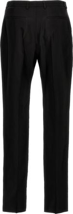 Saint Laurent Acetate and Wool Blend Trousers - Black