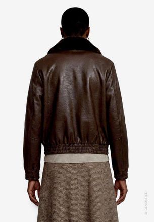 Zero Lederimitatjacke Kunstlederjacke mit Kragen in Felloptik