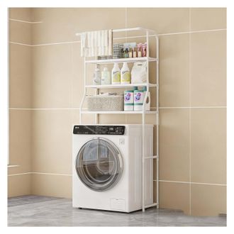 Generic Multifunktionales Badezimmer-WC-Regal - 3-st&ouml;ckiges Regal hinter der Toilette, platzsparendes Aufbewahrungsregal for Badezimmer und Waschmaschine(Whit