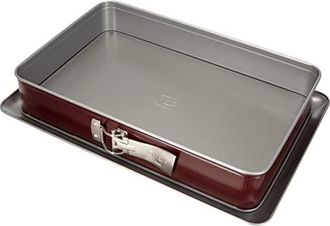 Dr. Oetker Rechteck-Springform 38 x 25 cm BICOLOR, eckiges Kuchenblech mit zweifarbiger Antihaftbeschichtung, hochwertige Backform mit ausgezeichneter Wärmeleitu