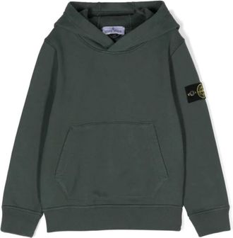 Stone Island Homme, Sweatshirts et sweats &agrave; capuche, Vert, Taille: S Wappen Patch Cotton Fleece SweaT-shirt