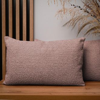 MG Design 2er Set Kissenbez&uuml;ge 40 x 60 cm in Rosa - mit Rei&szlig;verschluss, fein gewebt mit Chenille-Haptik, pflegeleich
