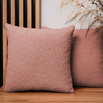 MG Design 2er Set Kissenbezüge 50 x 50 cm in Blau - mit Reißverschluss, fein gewebt mit Chenille-Haptik, pflegeleich