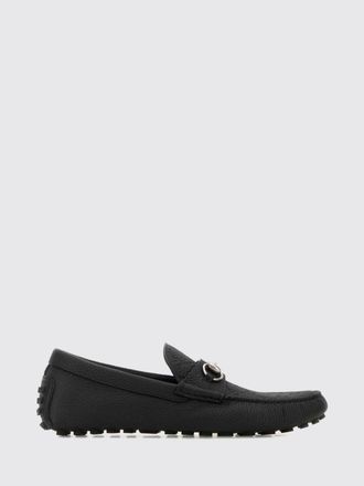 Gucci Driver Loafer aus genarbtem Leder mit Horsebit und GG-Logo